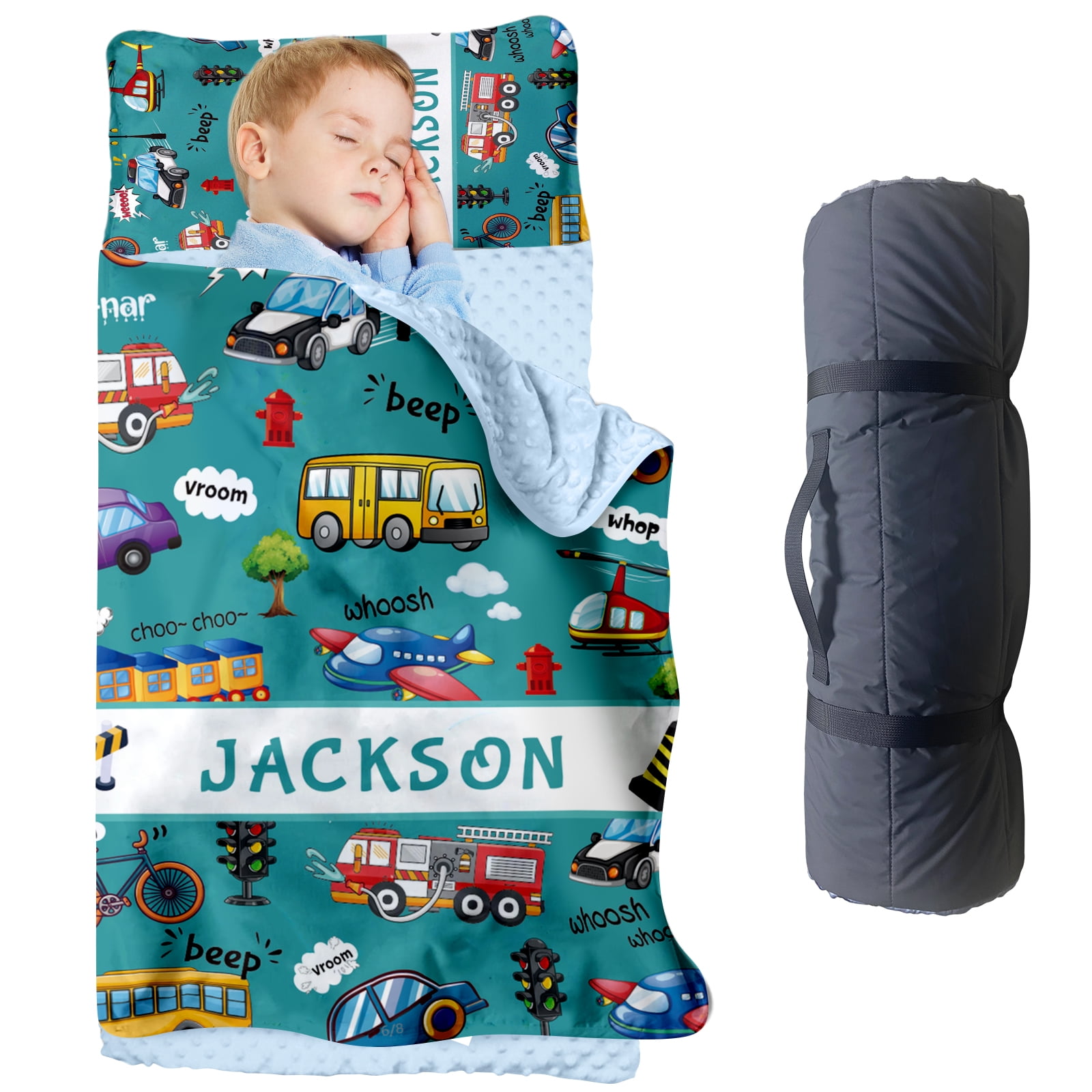 AOLOA Custom Name Toddler Nap Mat, Transportation Theme with Road Signs ...