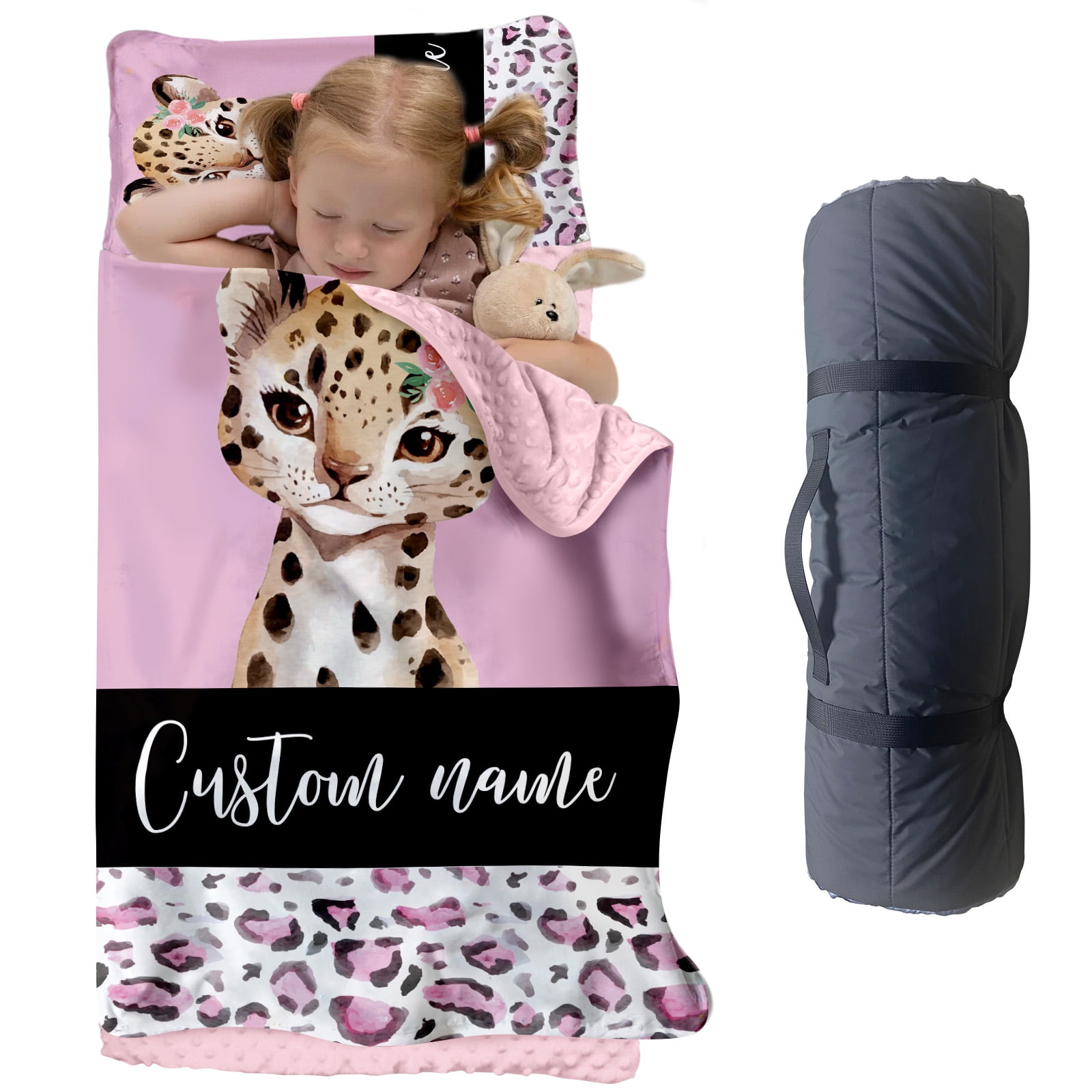 AOLOA Custom Safari Leopard Nap Mat for Toddlers, Personalized Jungle ...