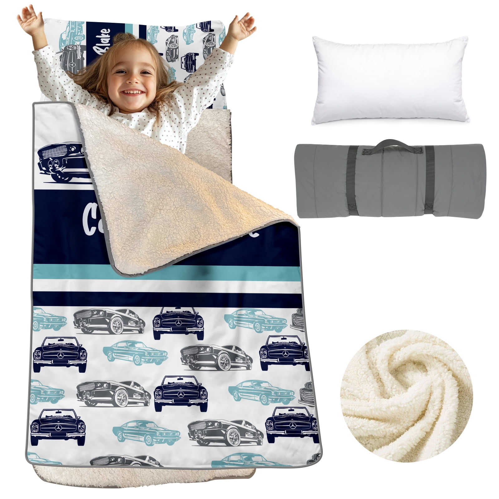 AOLOA Custom Toddler Nap Mat for Preschool - Personalized Name Kids Nap ...