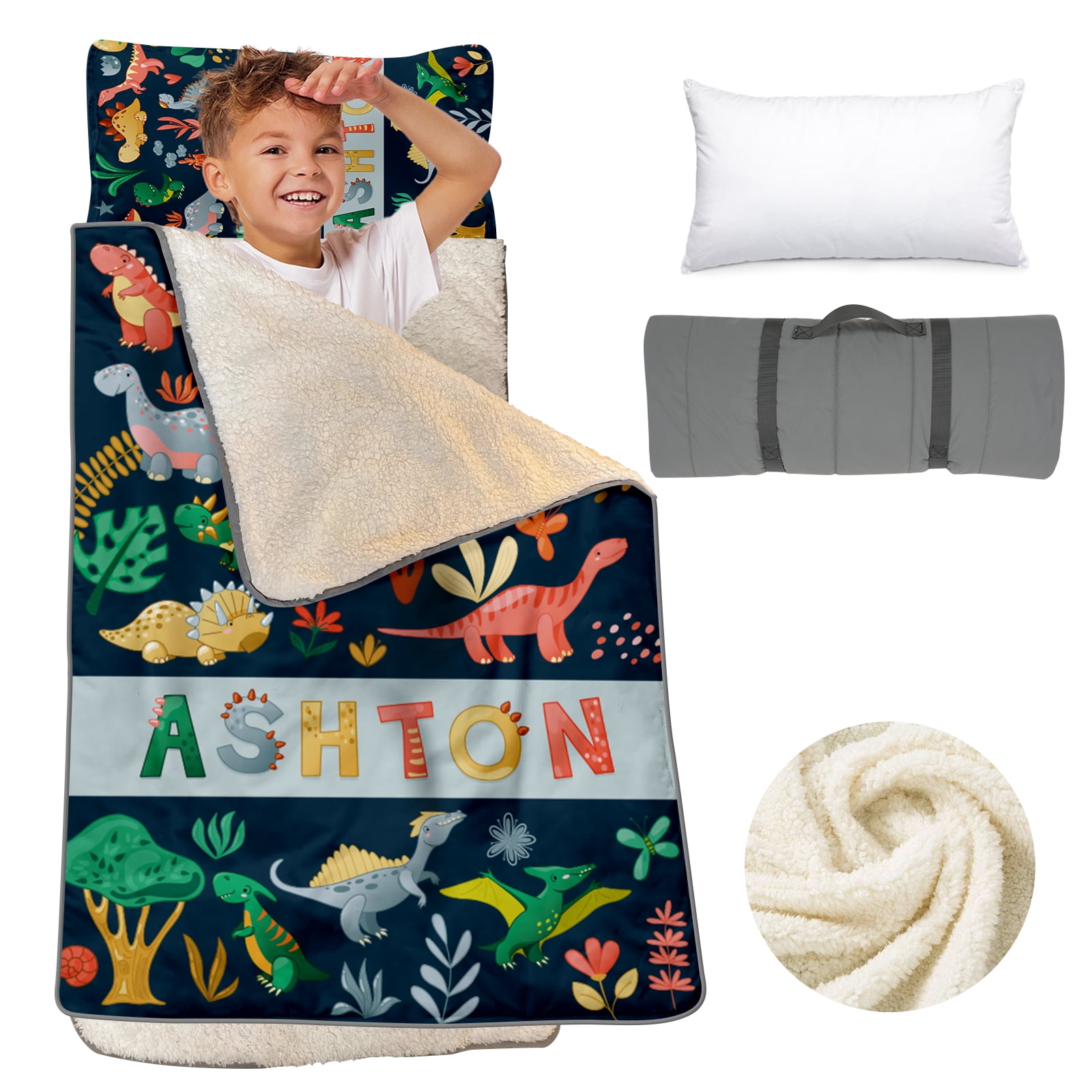 AOLOA Custom Toddler Nap Mat for Preschool - Personalized Name Kids Nap ...