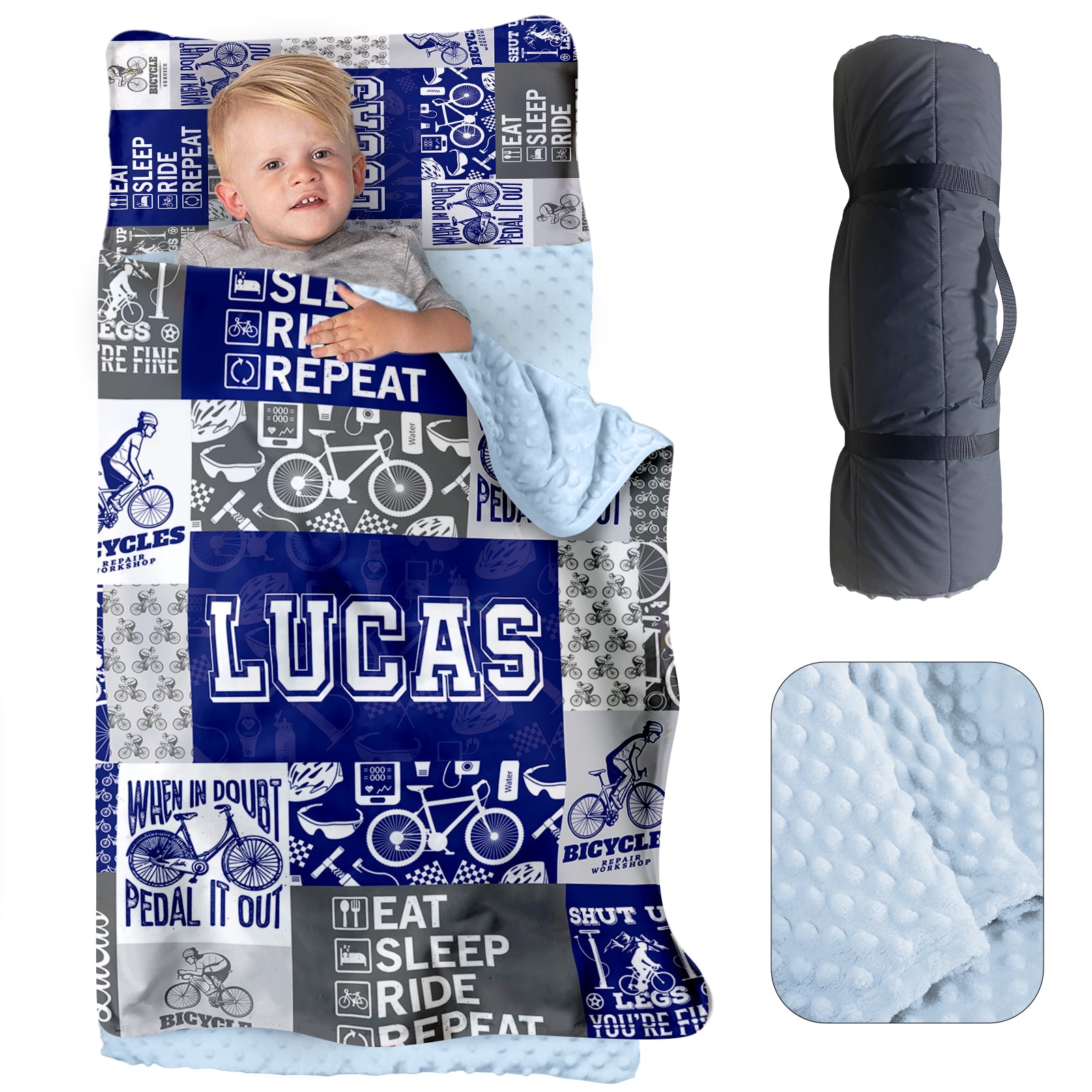 AOLOA Personalized Name Nap Mat for Toddlers, Custom Sleeping Bag with ...