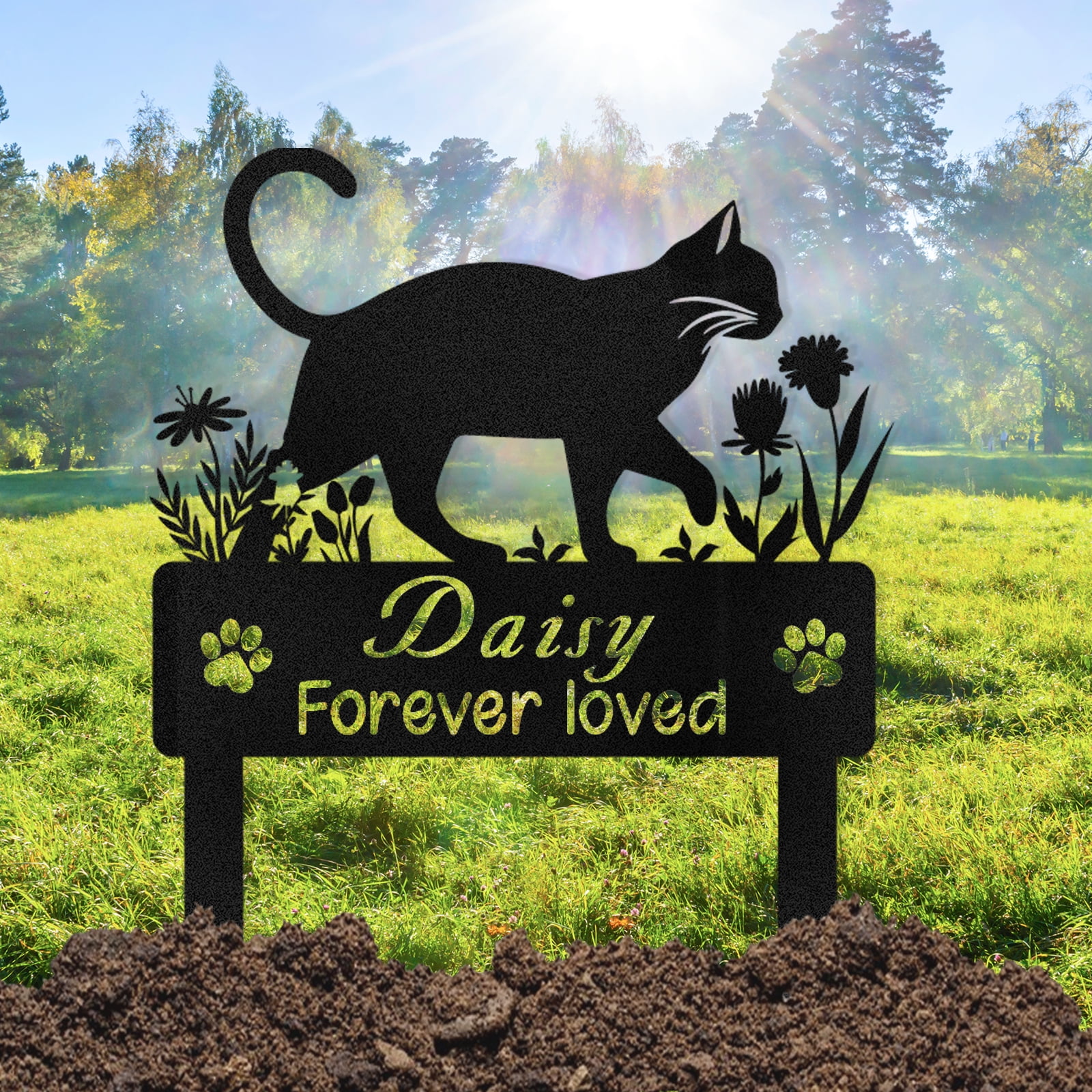 AOLOA Personalized Pet Memorial Graves Marker Cat - Custom Pet ...