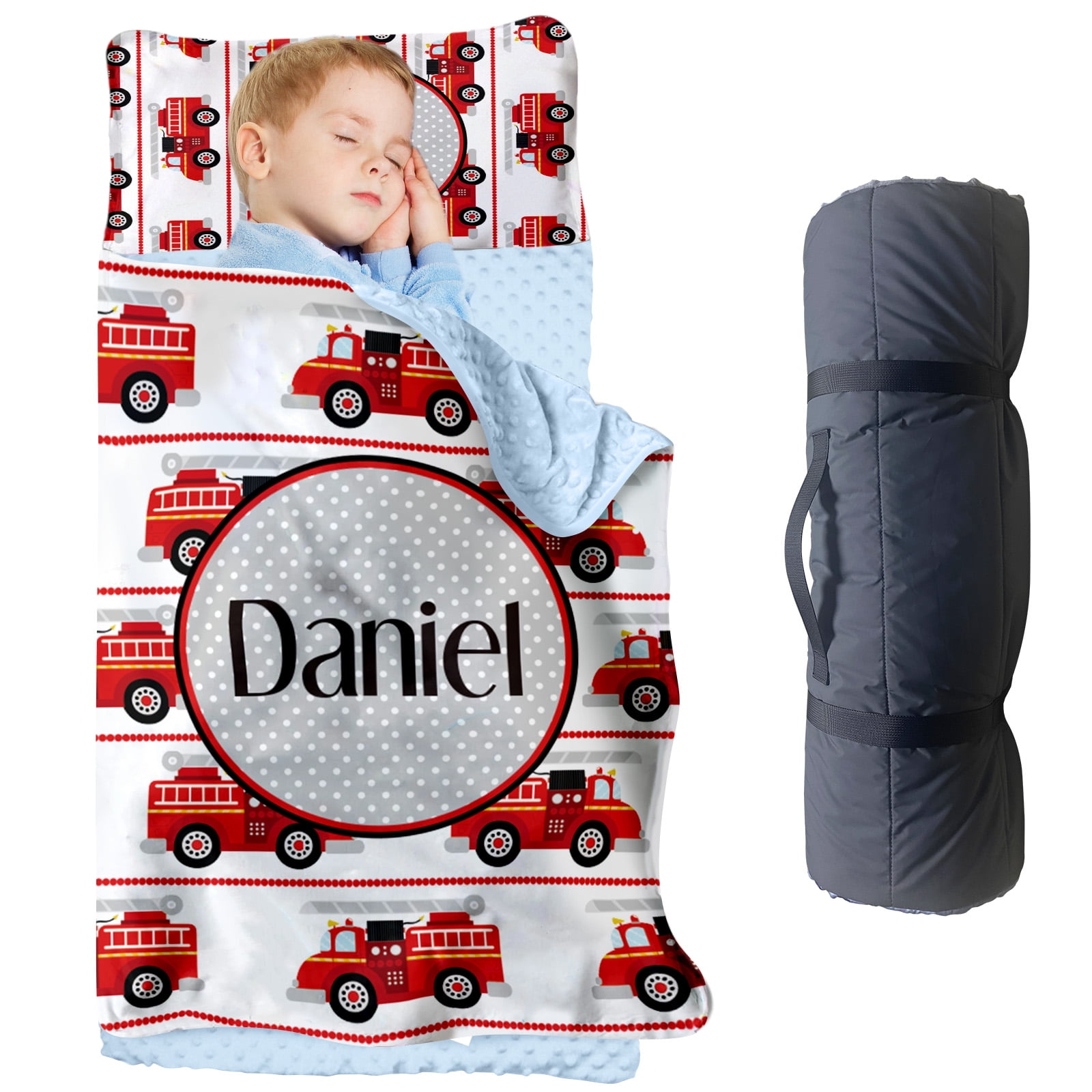 AOLOA Personalized Toddler Nap Mat - Custom Name Slumber Bag with Fire ...