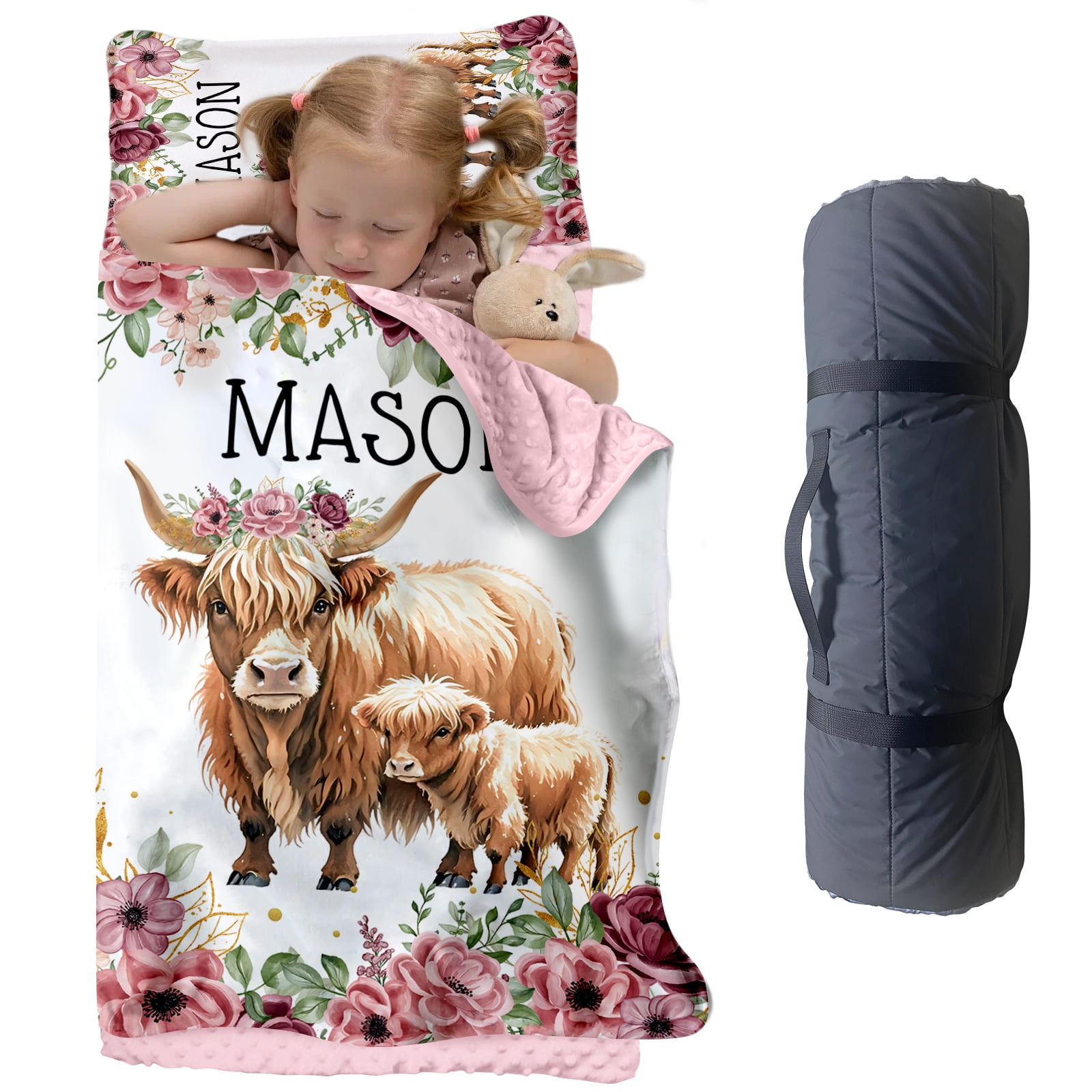 AOLOA Personalized Toddler Nap Mat for Preschool, Custom Name Kids Nap ...