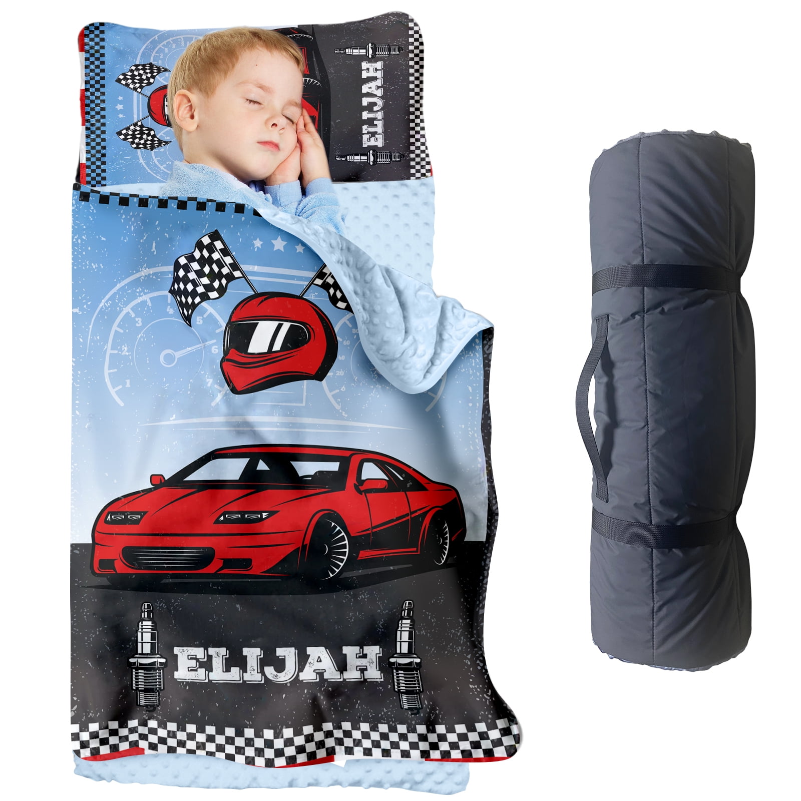 AOLOA Personalized Toddler Nap Mat, Race Car Theme with Fast Sports ...
