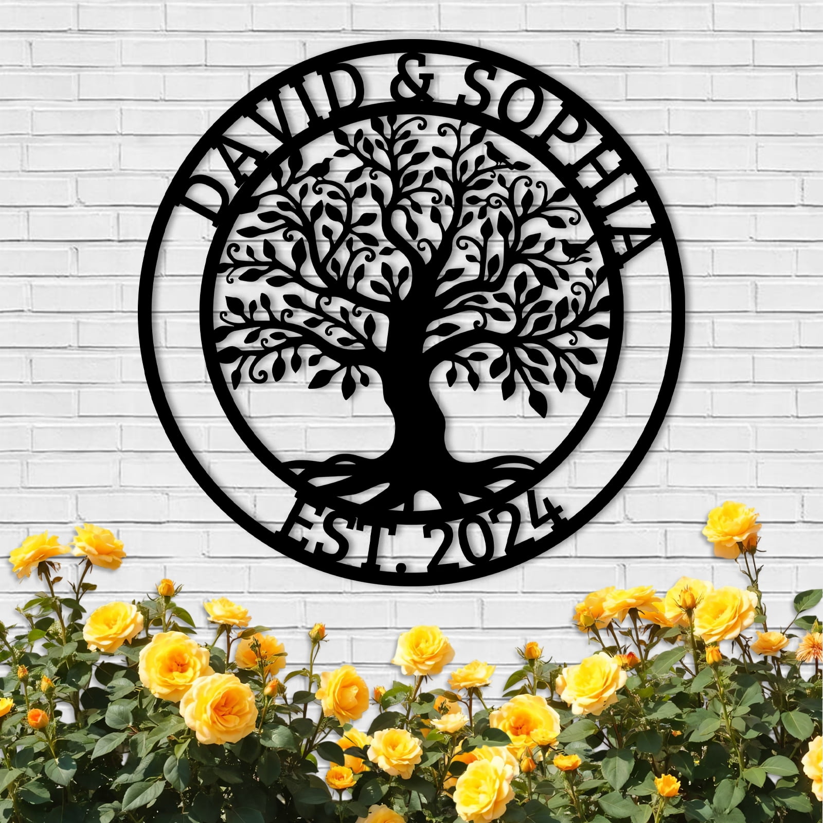 AOLOA Personalized Tree of Life Metal Sign | Metal Name Sign | Family ...