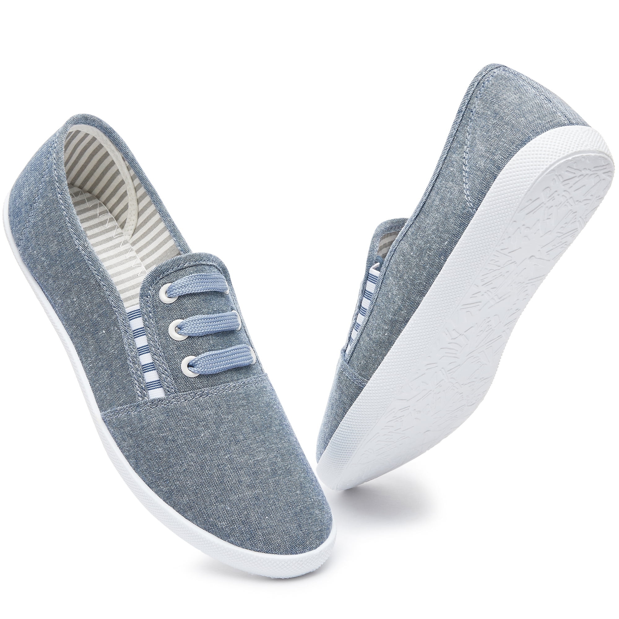 AOMAIS Women’s Elastic Slip On Canvas Sneakers, Comfortable & Breathable, Denim, US11 - Walmart.com