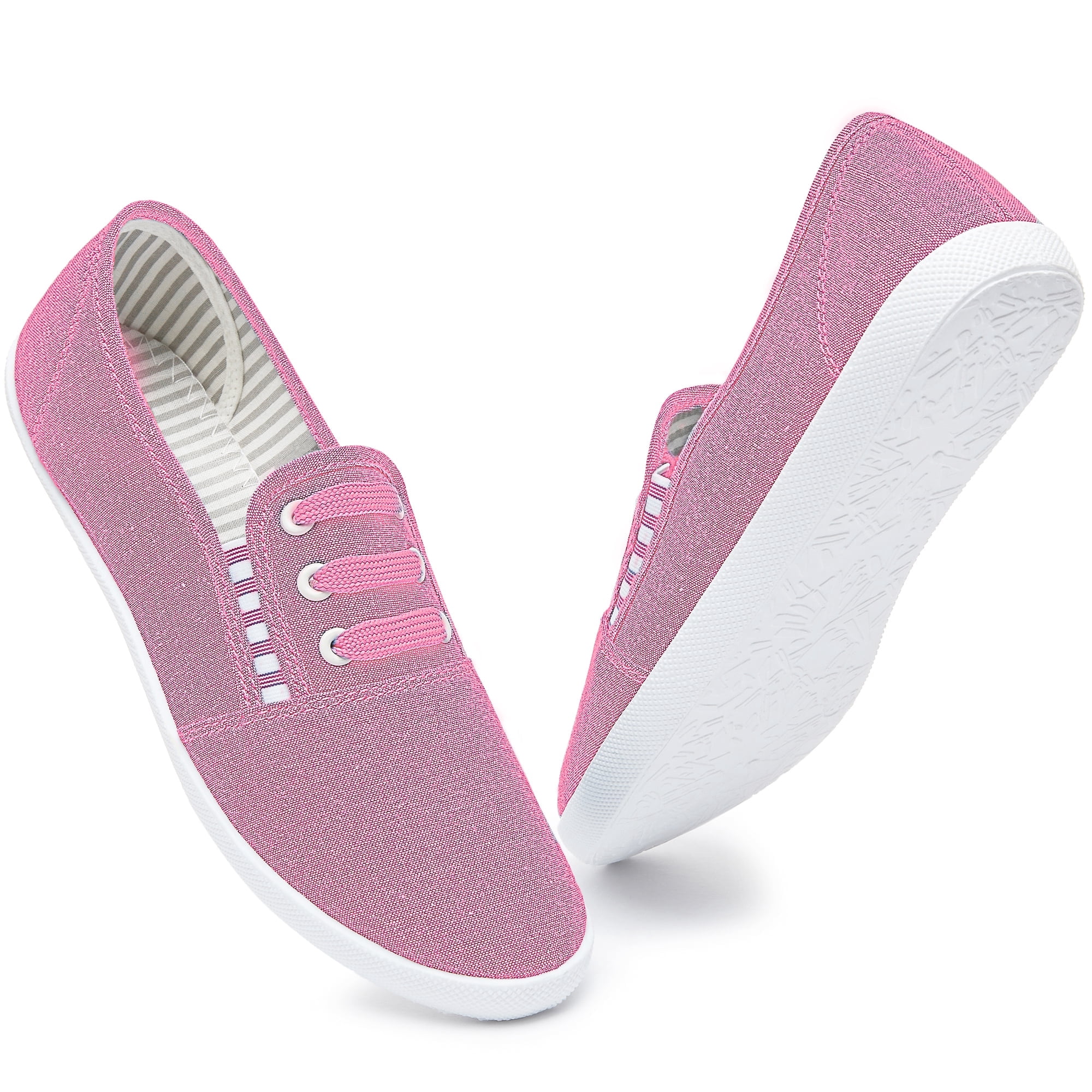 AOMAIS Women’s Slip On Canvas Shoes Sneakers Fashion Elastic Sneakers ...