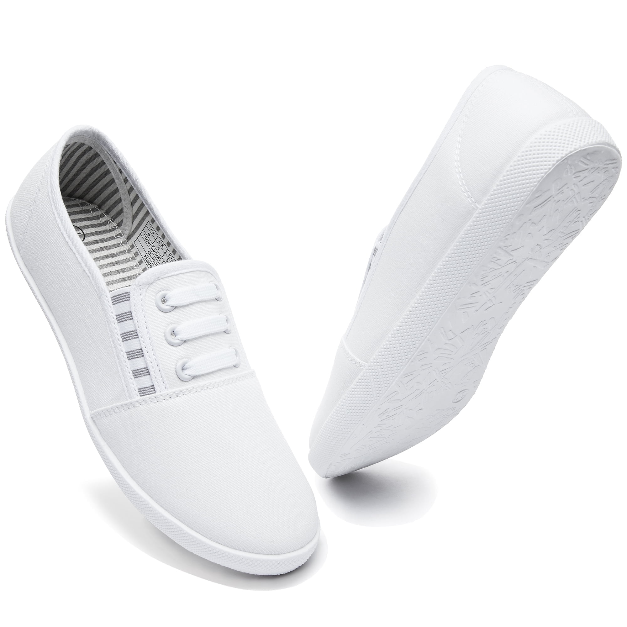Aomais Women’s Slip On Canvas Shoes Sneakers White US11 Comfortable ...