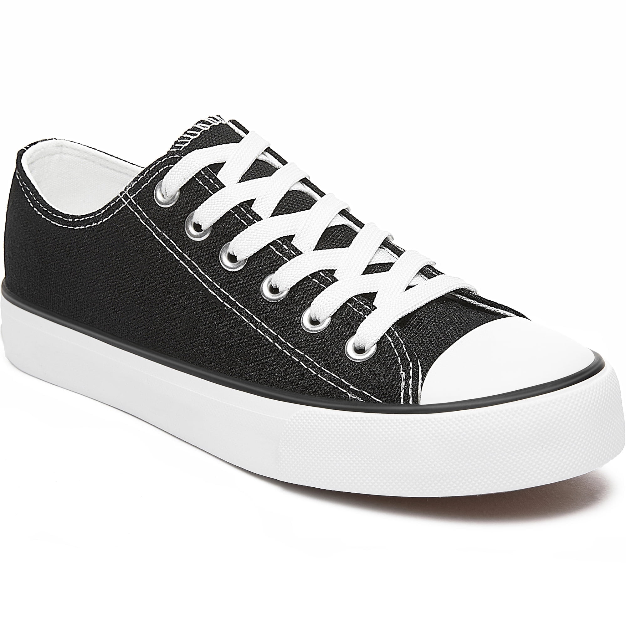 Aomais Womens Canvas Sneakers, Low Top Lace Up Walking Shoes, Non-Slip ...