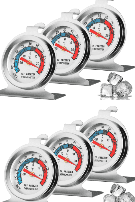 AOMOTA 6 Pack Refrigerator Thermometer, Large Dial Freezer Thermometer ...