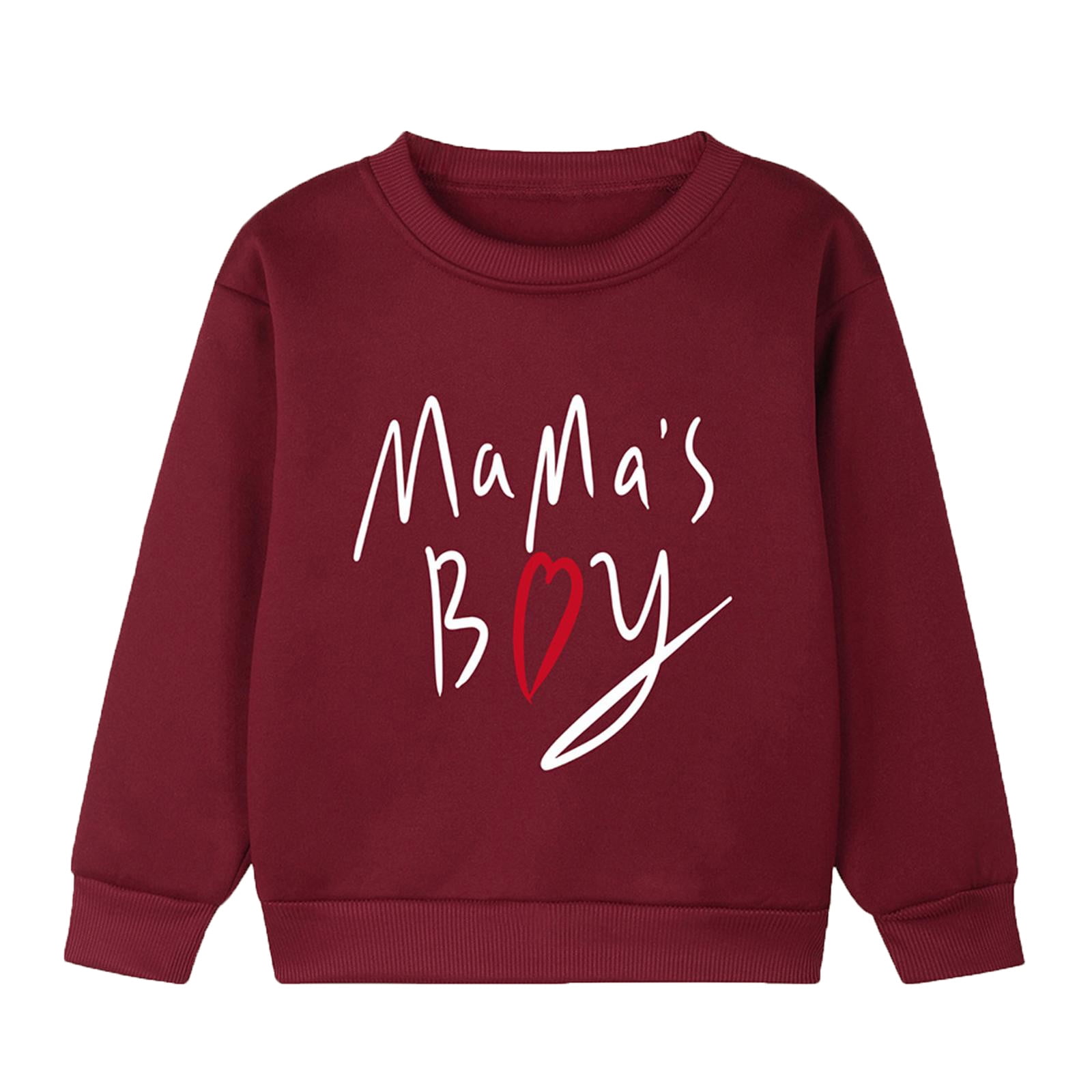 AOMPMSDX Boys' Long Sleeves Plus Warm Pullover Letter Printed Casual ...