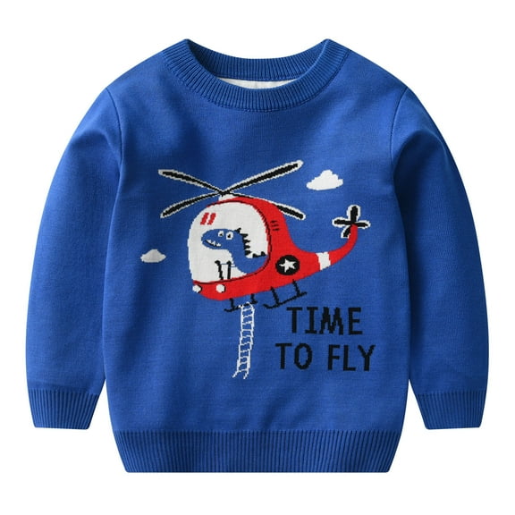Boys Christmas Girls Winter Long Sleeve Cartoon Knit Sweater Warm ...