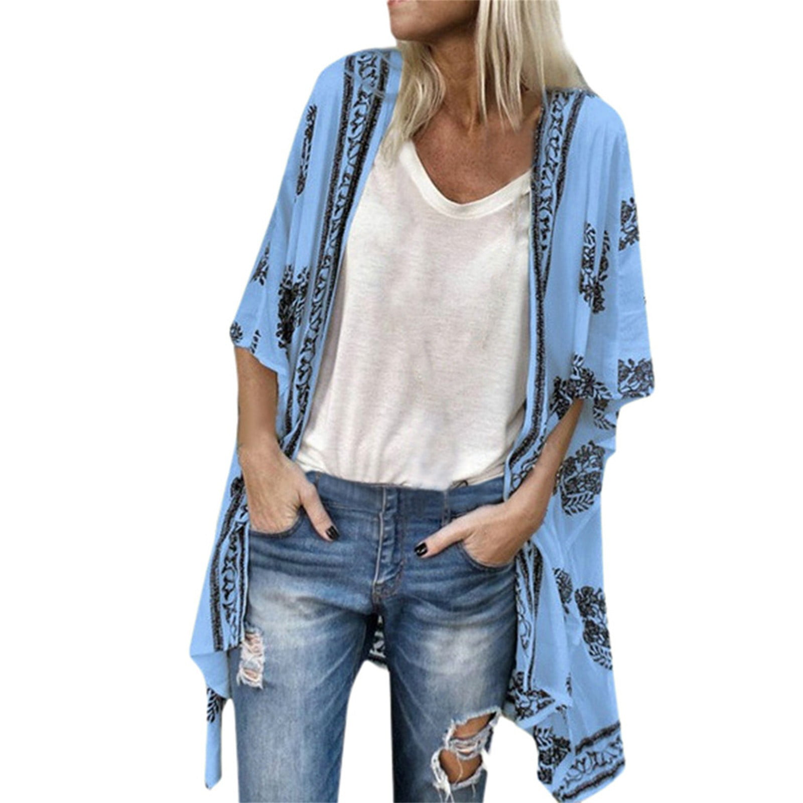 AOMPMSDX Cardigan For Women Sunscreen Boho Chiffon Fashion Women ...