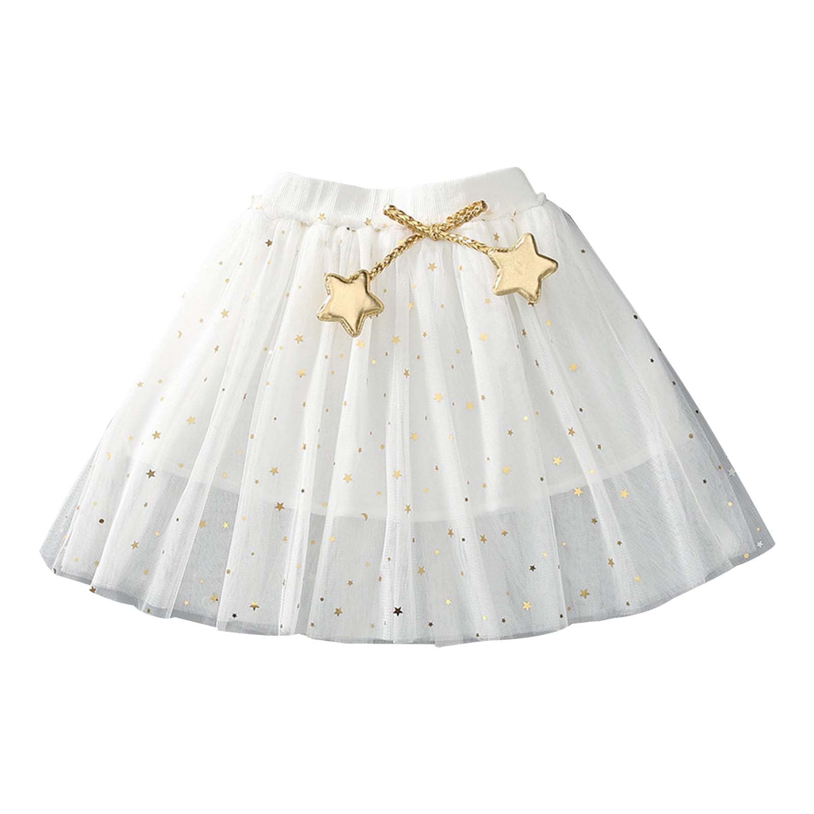 AOMPMSDX Flower Girl Dress Summer Skirt With Glitter Girls Mesh Skirt Performance Dance Skirt ...