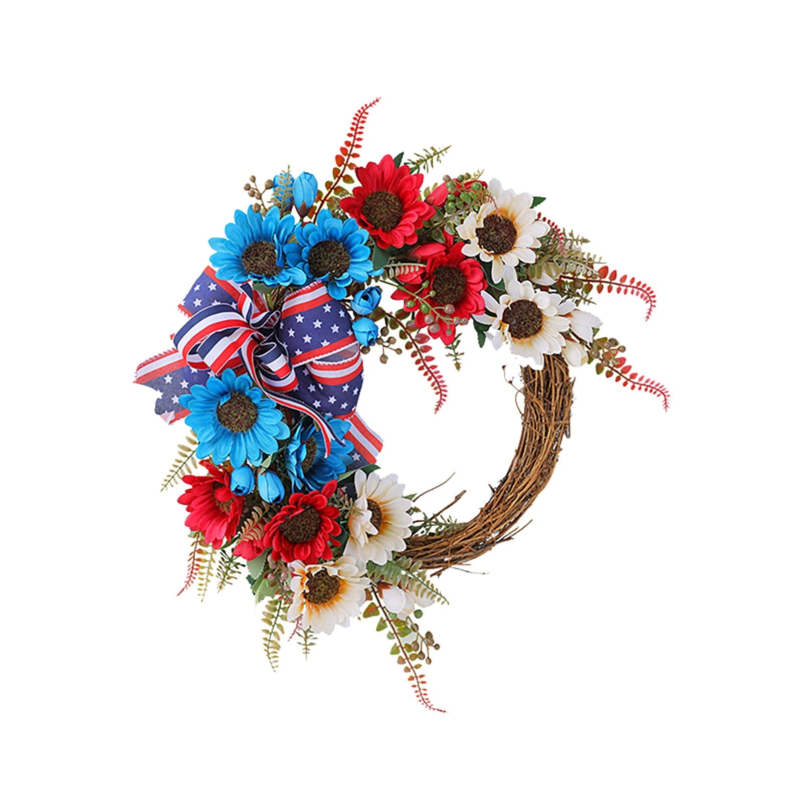 AOMPMSDX Independence Day Wreath National Day Door Hanging Rattan ...