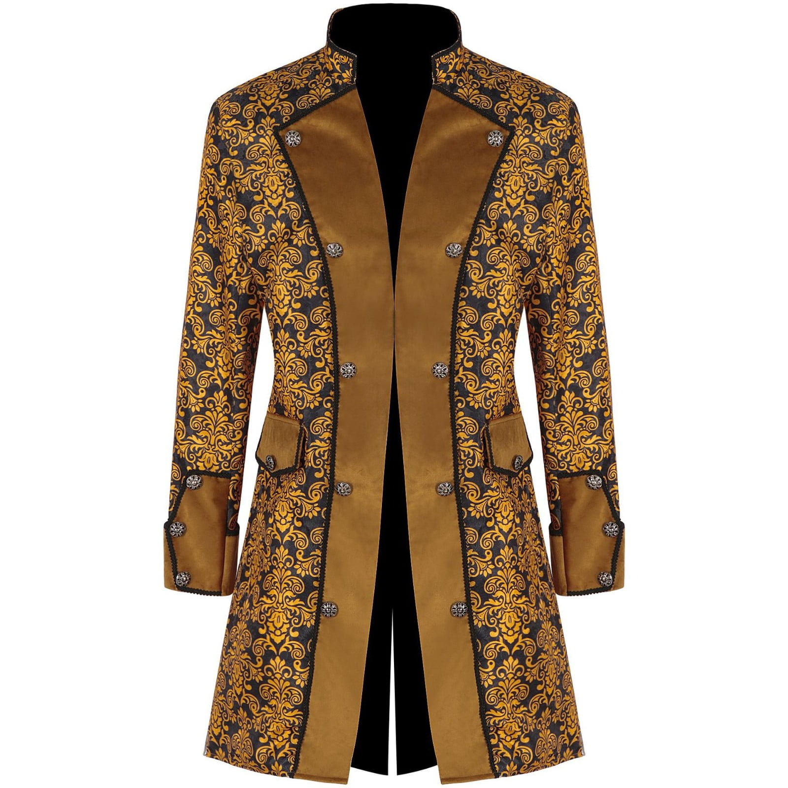 AOMPMSDX Jacket Tailcoat Gothic Tuxedo Coat Retro Stand Up Collar Coat ...