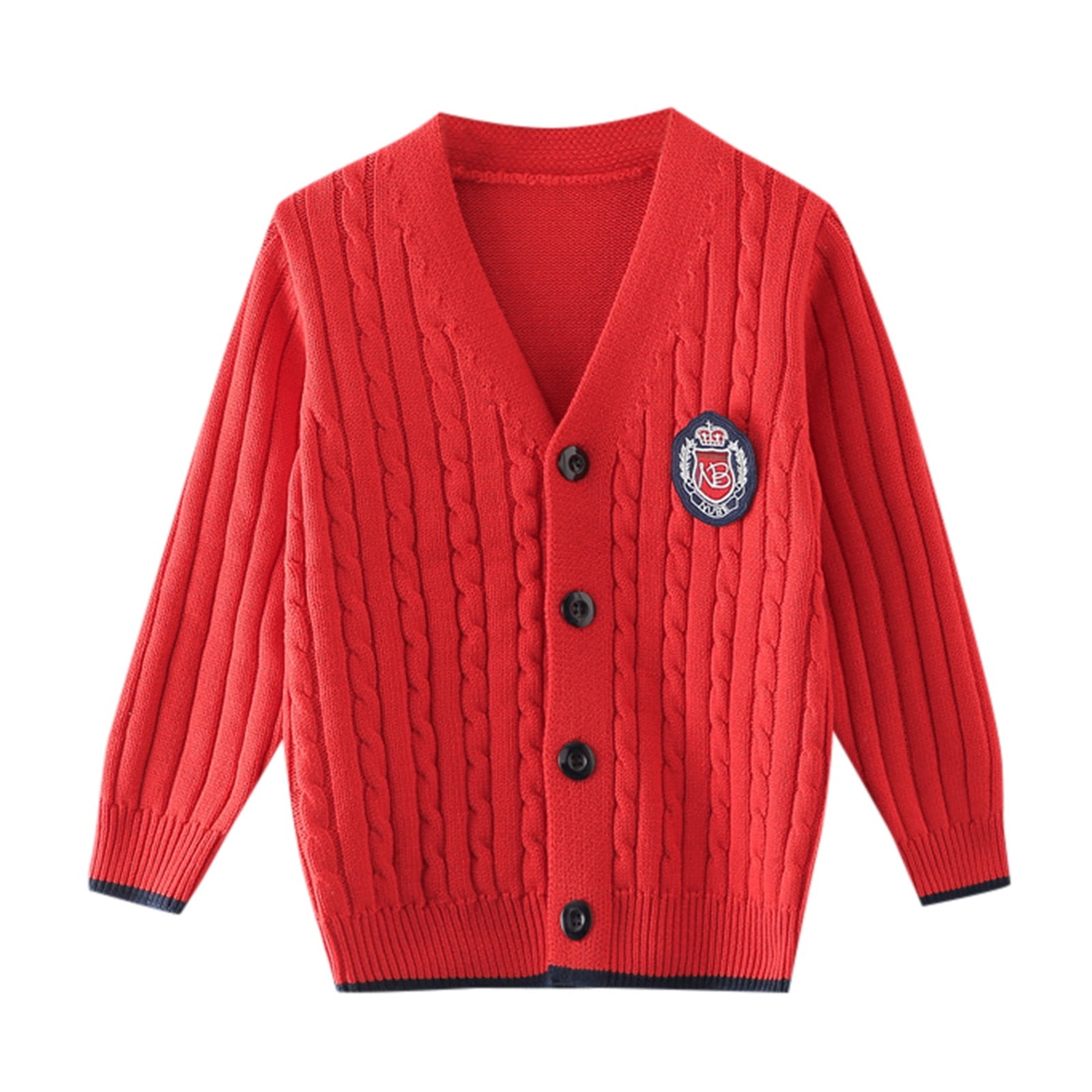 AOMPMSDX Kids Boy Girl School Uniform Cardigan Sweaters V Neck Basic ...