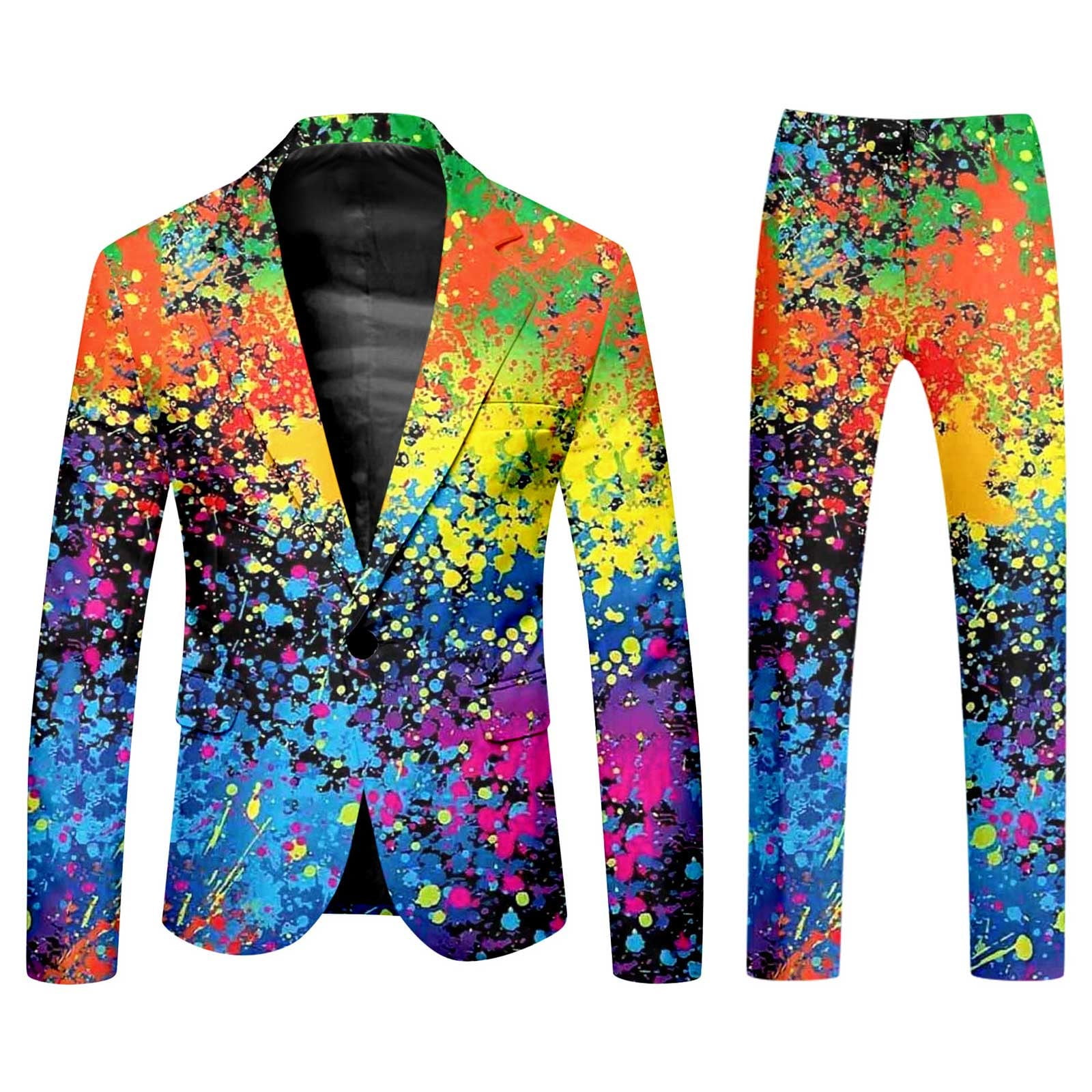 AOMPMSDX Mardi Gras Men's Suits Mens And Gold Carnival Suit All Print ...