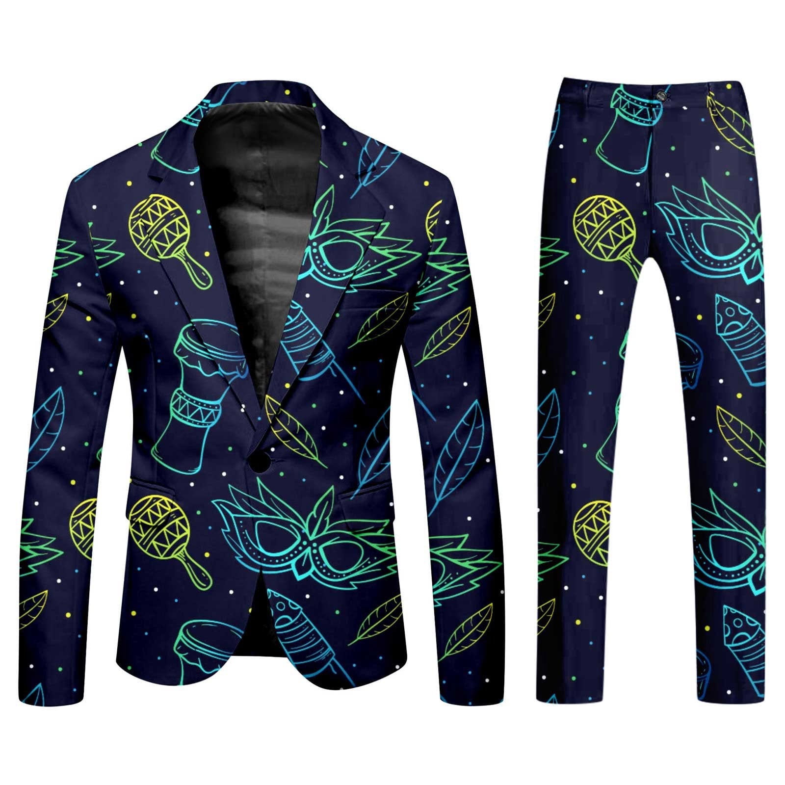 AOMPMSDX Mardi Gras Men's Suits Mens Purple And Gold Carnival Suit All ...