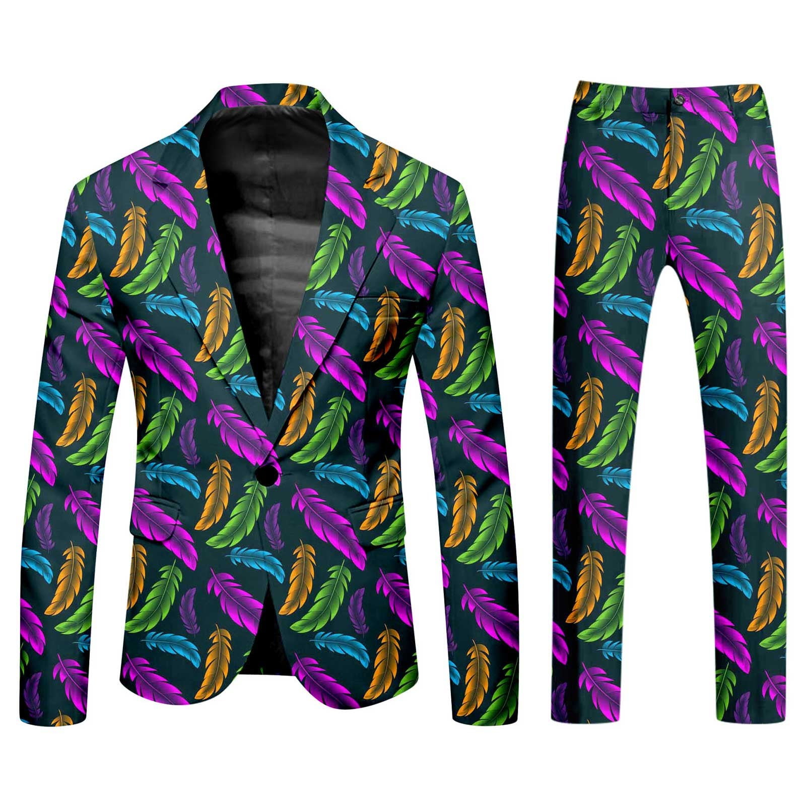 AOMPMSDX Mardi Gras Men's Suits Mens Purple And Gold Carnival Suit All ...