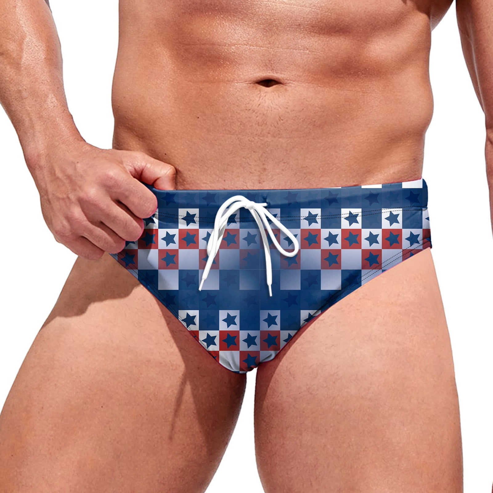 Aompmsdx Mens Summer Breathable Printed Swim Trunks Pants Swimwear