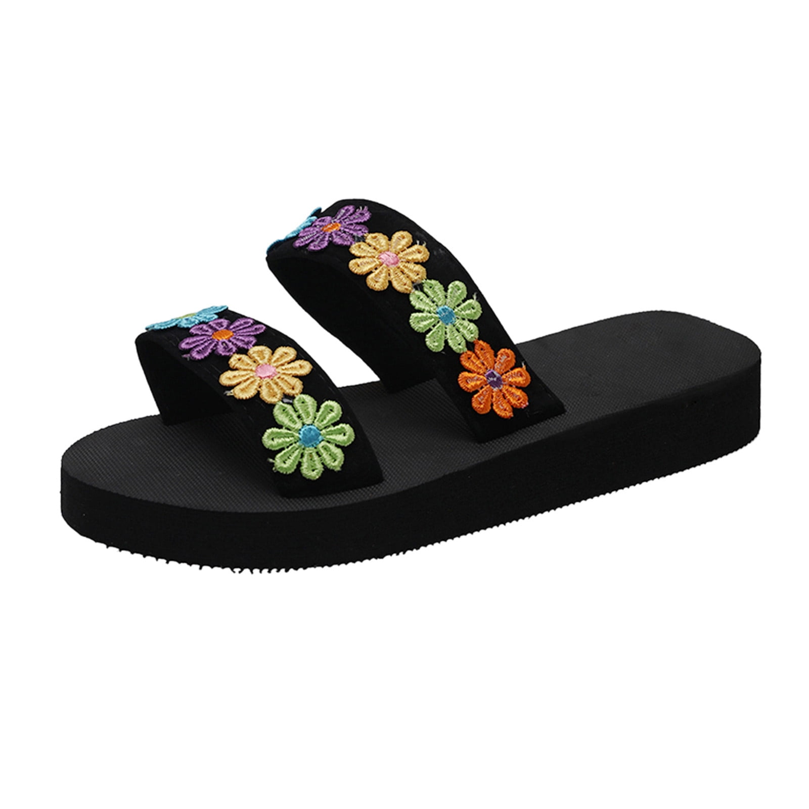 AOMPMSDX Sandals Women Comfortable Ladies Summer Simple Flowers Slope ...