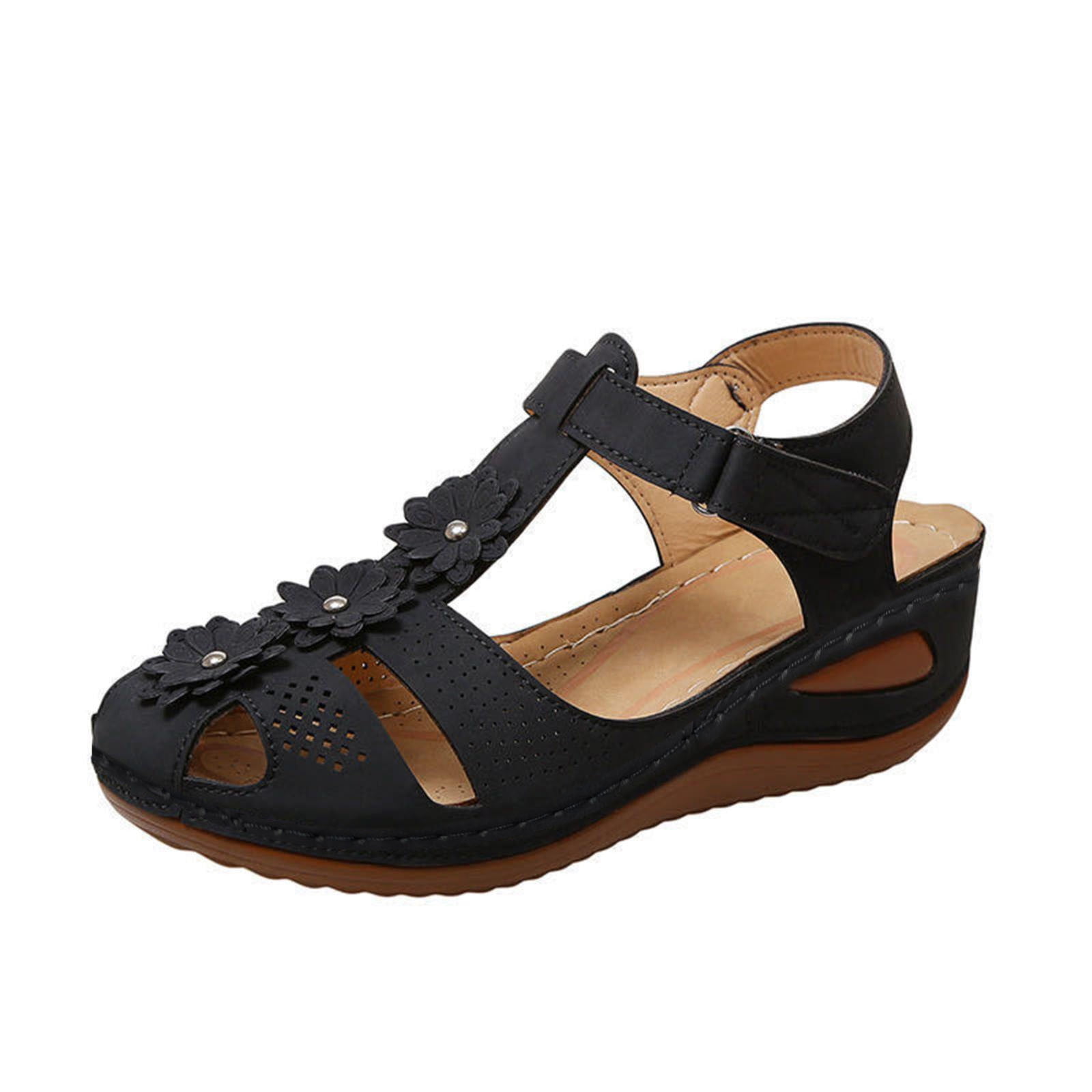 AOMPMSDX Sandals Women Comfortable Wedge Flower Summer Comfortable ...