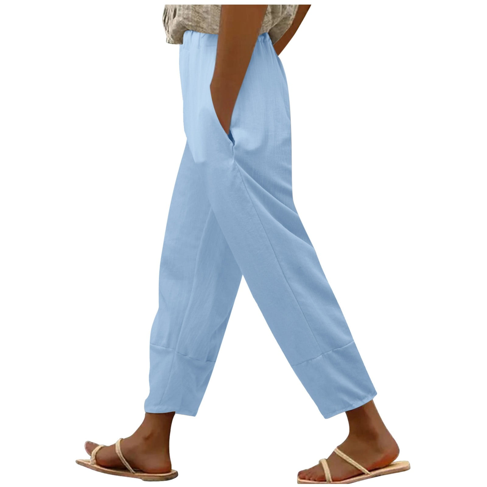 AOMPMSDX Women'S Pants Womens Daily Elastic Waist Workout Trousers ...