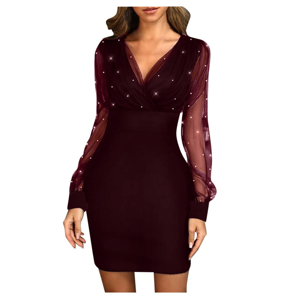 AOMPMSDX Wonen Sequins Sexy New 2019 Summer Female Black Retro Elegant ...