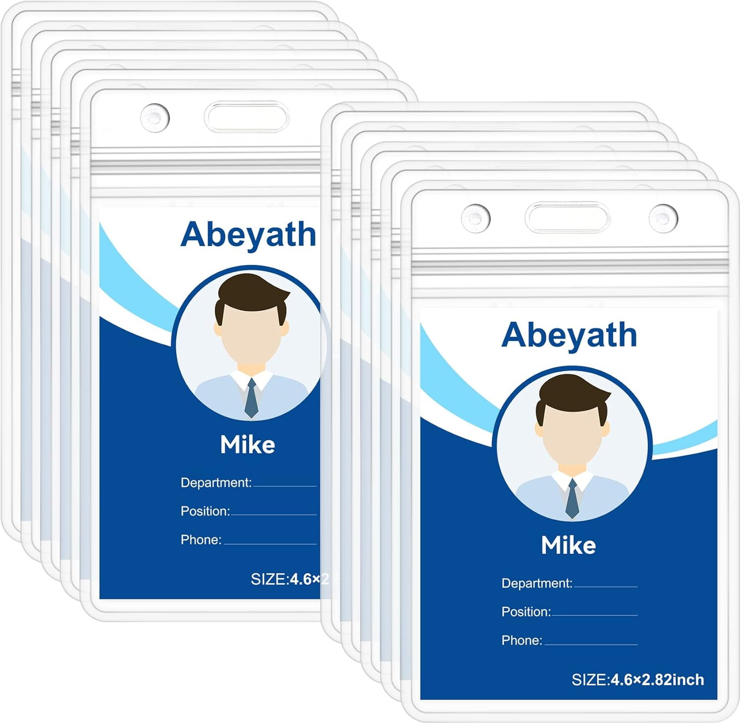 AOMRCOL 10 Pack Extra Thick Id Card Name Badge Holder Heavy Duty ...