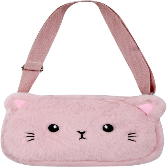 AOMRCOL Cute Cat Crossbody Purse Pink Small Fluffy Satchel Shoulder Bag ...