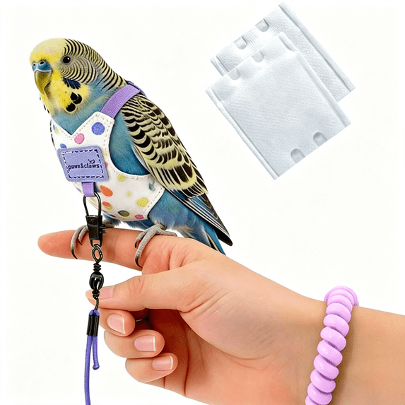 AOMRCOL Parrot Flight Suit with 50 Pcs Disposable Diaper Pads & 2M ...