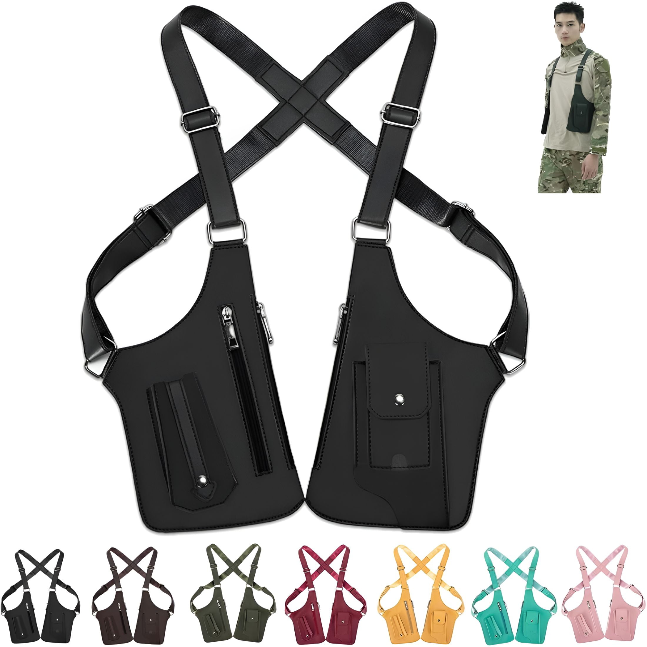 AOMRCOL Premium Leather Adjustable Underarm Shoulder Bag for Men ...