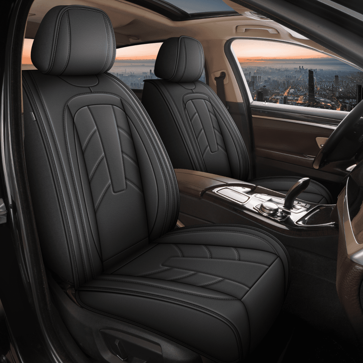 AOMSAZTO 2 Front Car Seat Covers Fit for Cadillac SRX 2010-2016 Faux ...