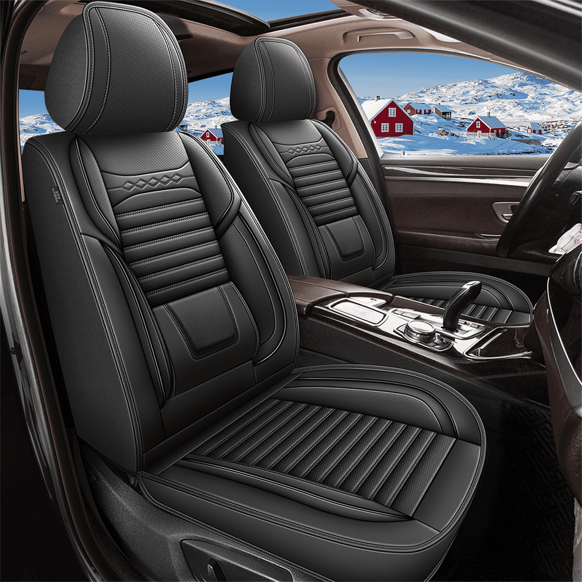 AOMSAZTO Car Seat Covers for Ford Taurus 2002-2019 Full Set Faux Leather Seat Covers Breathble ...