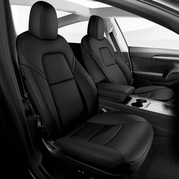AOMSAZTO Custom Fit Tesla Model Y 2023 2024 5-Seat Covers, Faux Leather ...