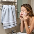 AOMXGD Border Jacquard Cotton Hand Towel, Quick Dry Absorbent Lint-Free ...