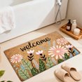 AOMXGD Floral Print Entryway Floor Mat, Dotted Anti-Slip Base Polyester ...