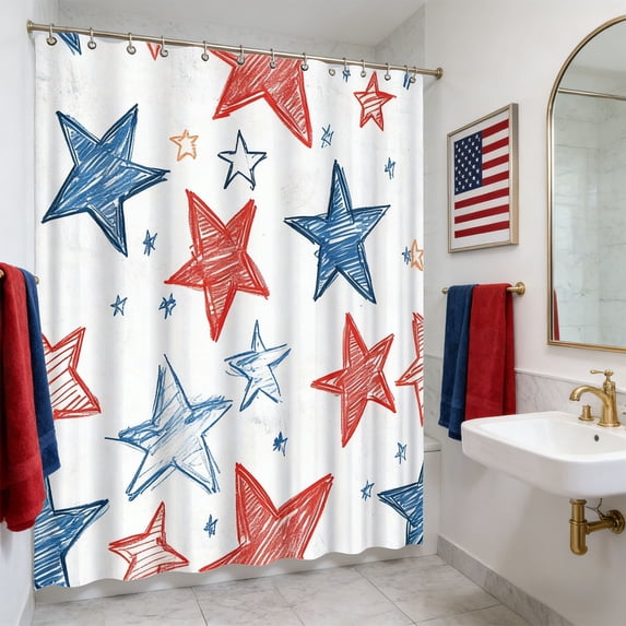 AOMXGD Independence Day Shower Curtain, Bathroom Decoration Partition ...