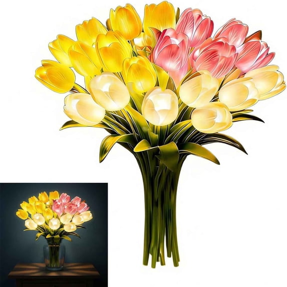AOMXGD Sparkling Vase Set 15 Pieces Romantic Lighting 2026 LED Night ...