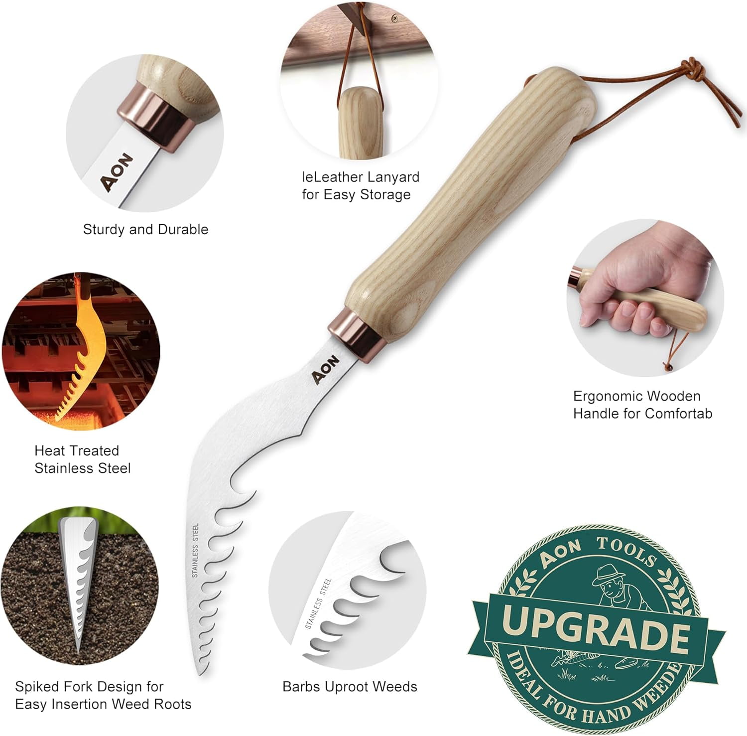 AON 2-Pack Hand Crack Weeder Puller Tool Set - Heavy-Duty Steel ...