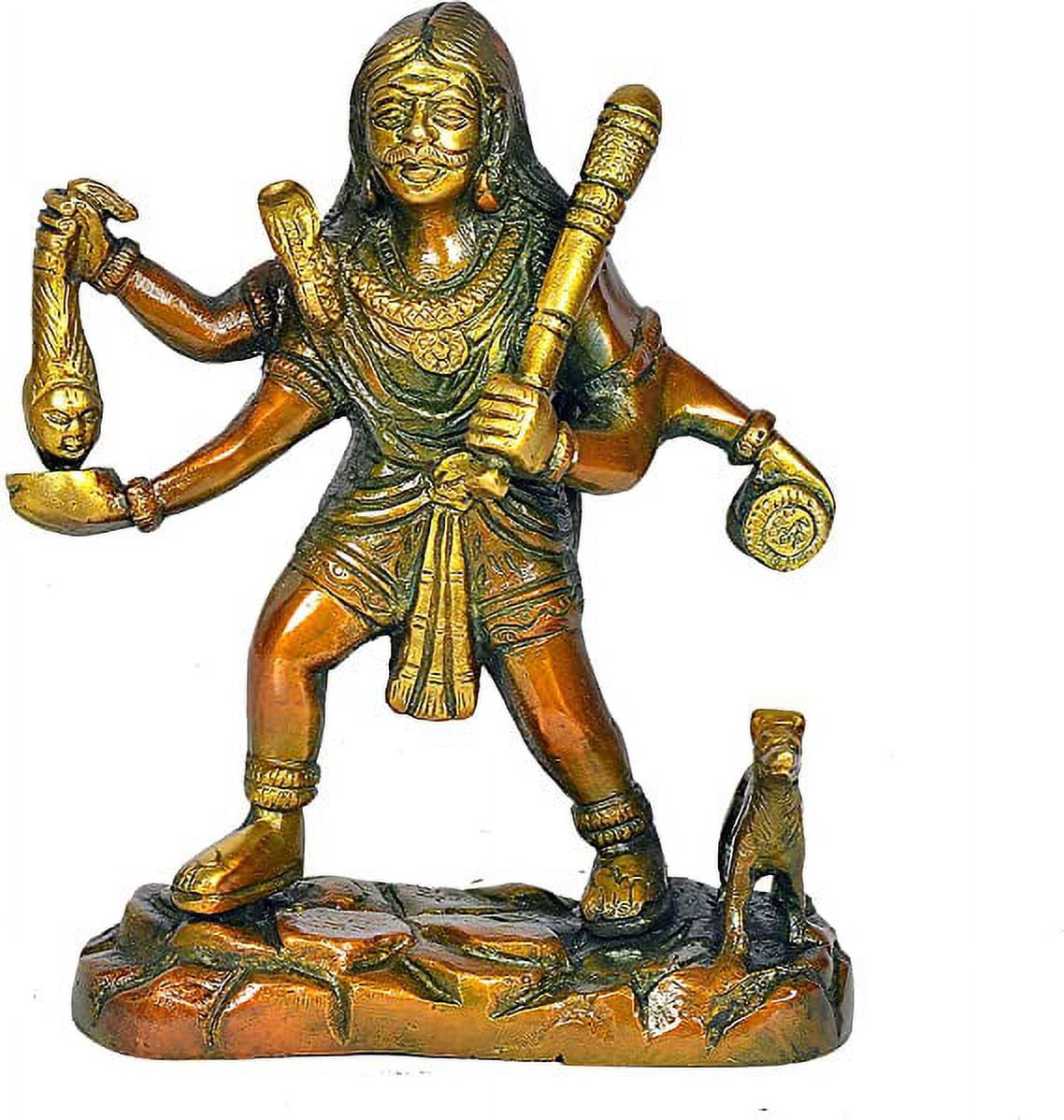 AONA Brass Idol Bhairav Murti Maha Kala Bhairava with Dog Figurine ...