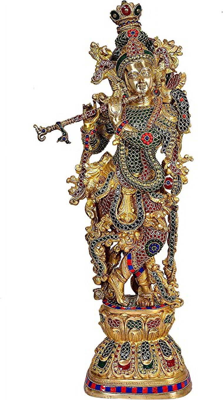 AONA Lord Krishna Idol Krishna, Figurine Sculpture Home Office Temple ...