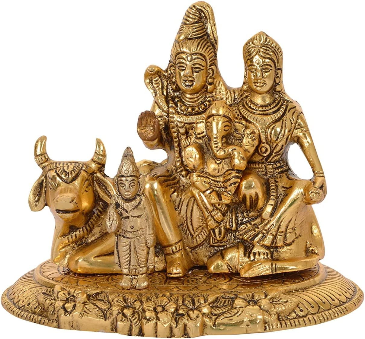 AONA Metal Shiv Family Parivar Idol Statue Home Temple Office Gift ...