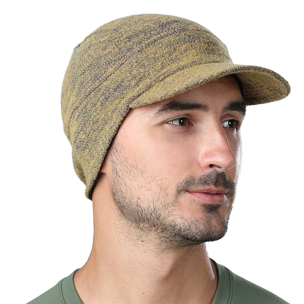 AONIJIE Merino Wool Knit Short Brim Knitted Hat for Men Women, Warm ...