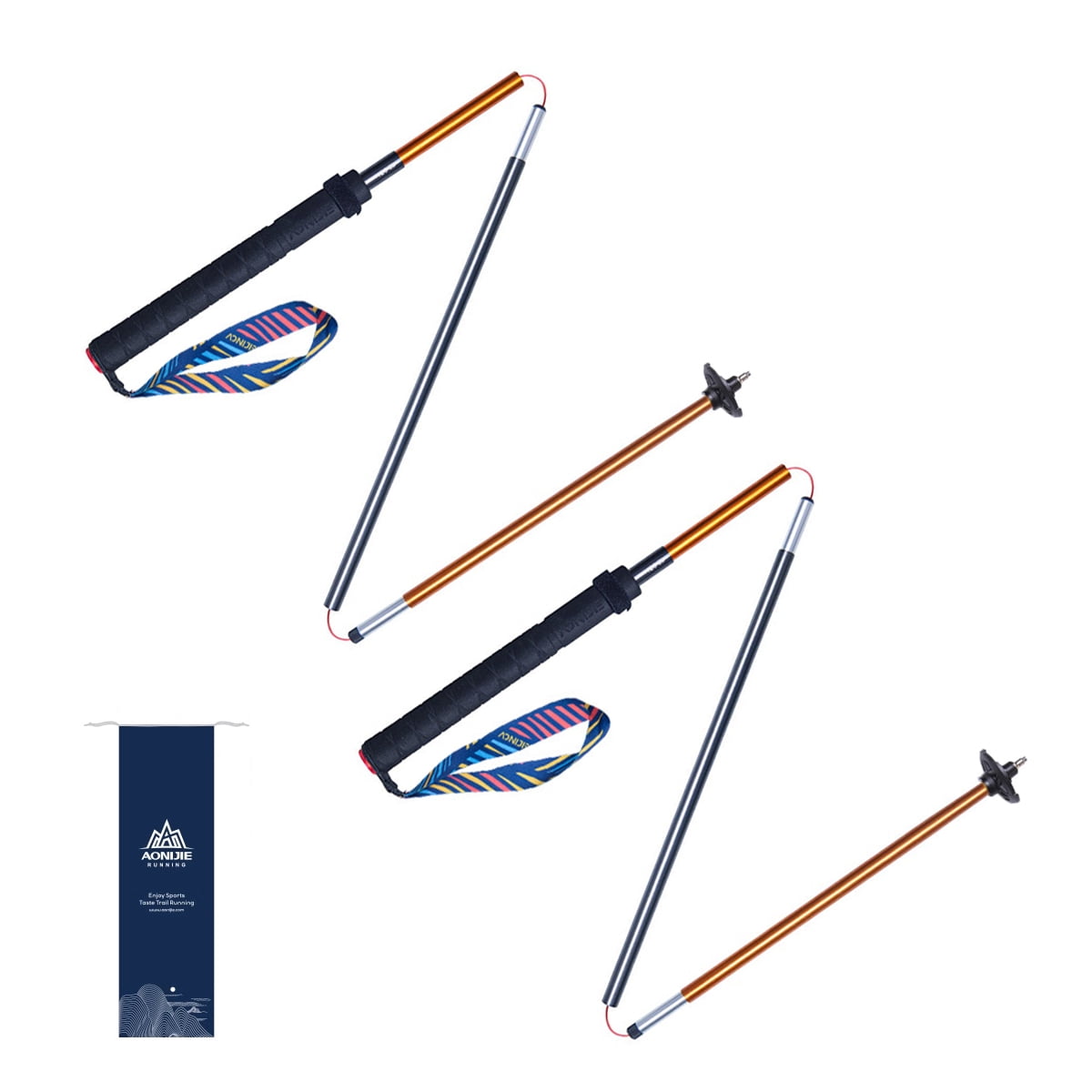 AONIJIE Trekking Poles 2 Ultralight Collapsible Aluminum Hiking Sticks ...