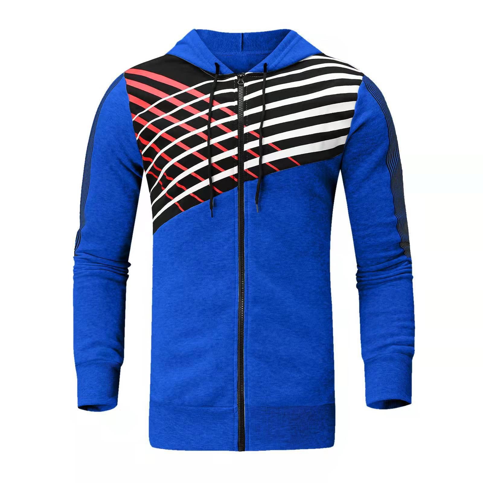 AOOCHASLIY 2023 Men Fall Coat Man Long Sleeve Zipper Pockets Drawstring ...