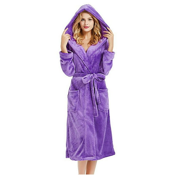 AOOCHASLIY Bath Robes for Women Clothes Plush Robes Casual Long Sleeve ...