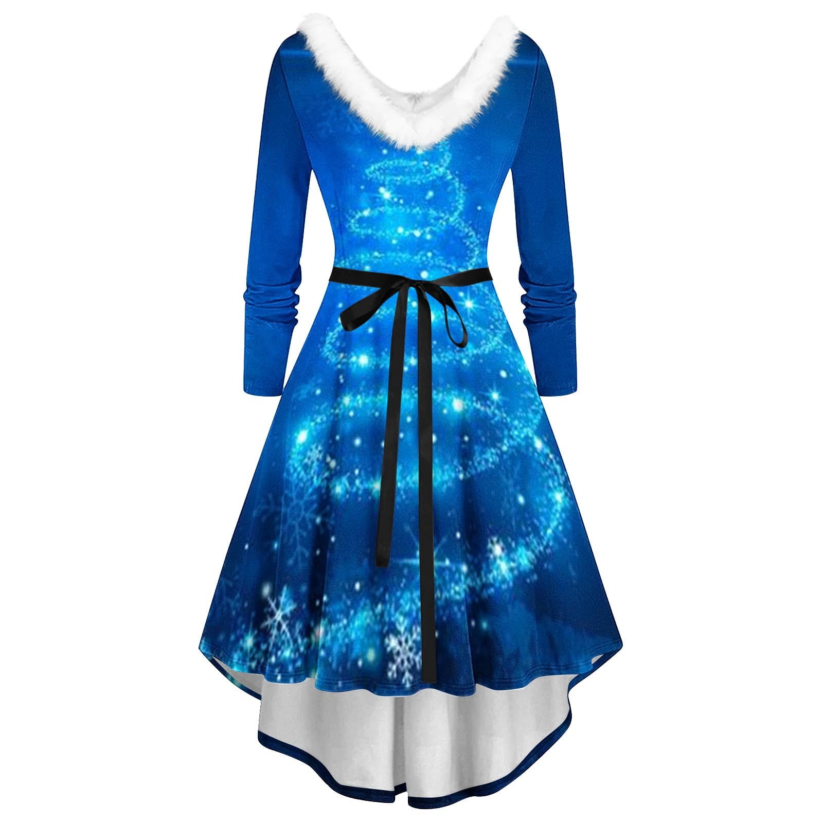 AOOCHASLIY Christmas Costumes for Women Plus Size Dress Solid Long ...